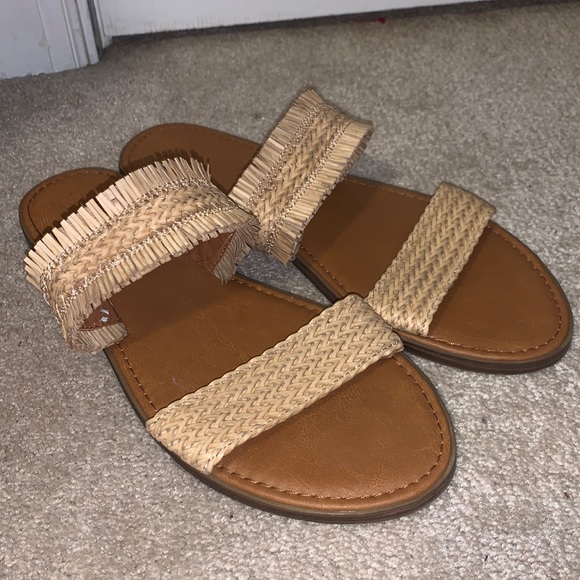 Universal Thread | Shoes | Universal Thread Woven Rattan Double Strap ...